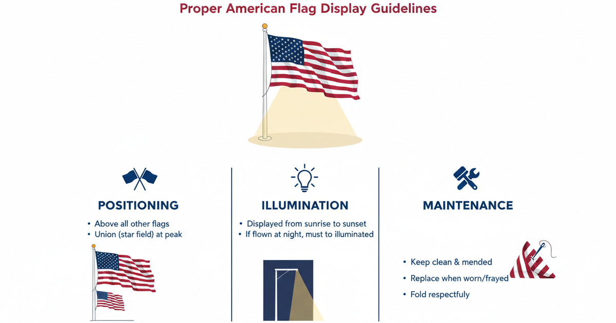 Flag Etiquette 101: Proper Display, Lighting, and Maintenance for Home – Atlantic Flagpole