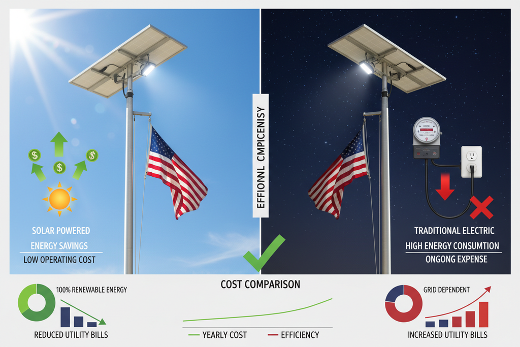 Solar vs. Electric Flagpole Lighting: Which Illumination System Saves ...