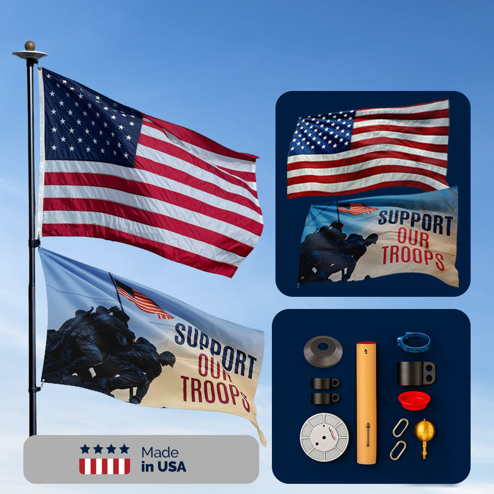 Aluminum Flagpoles: Economy to Deluxe | Atlantic Flag & Pole – Atlantic ...